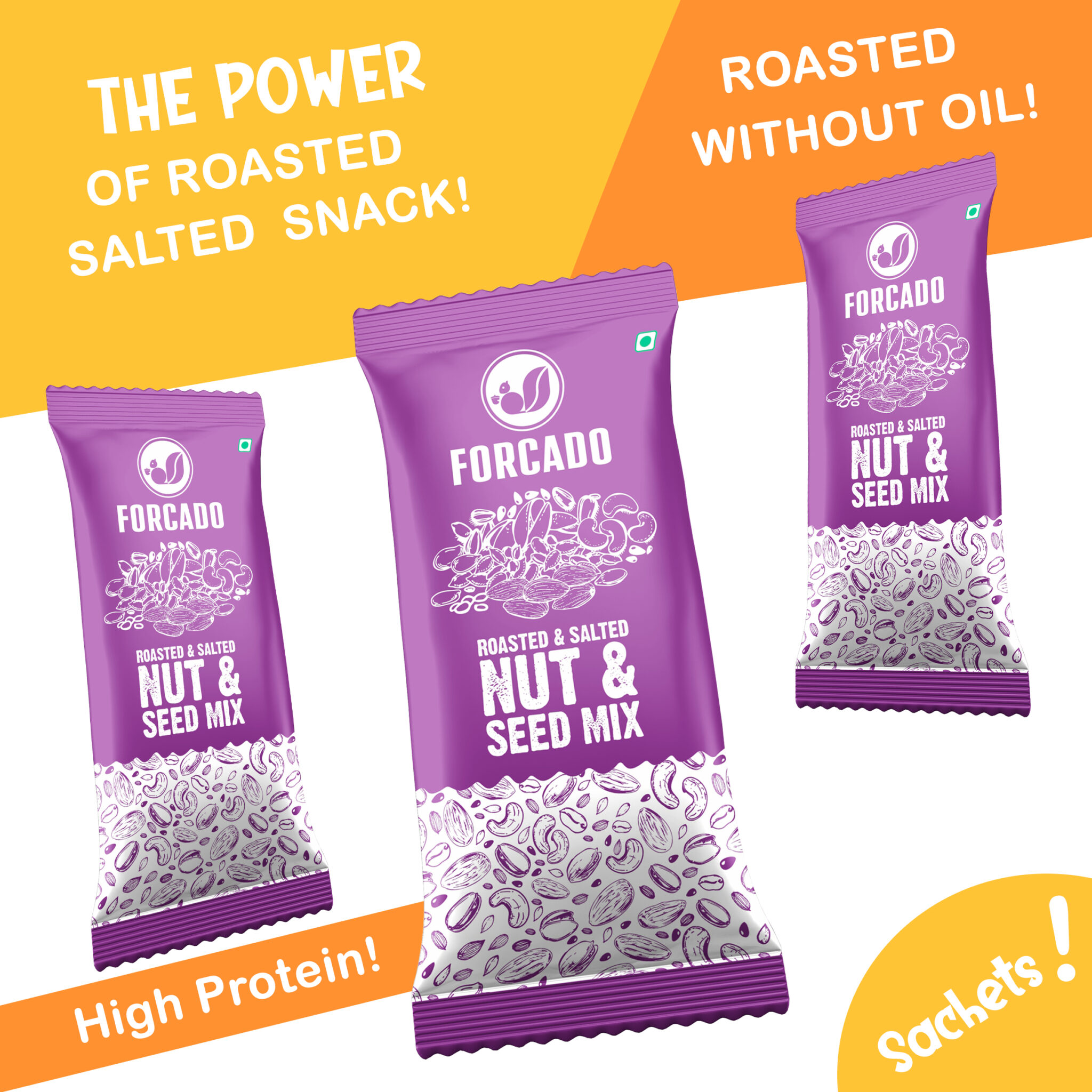 Forcado Sachets Premium Nut & Seed Mix Roasted Lightly Salted 20g – Forcado
